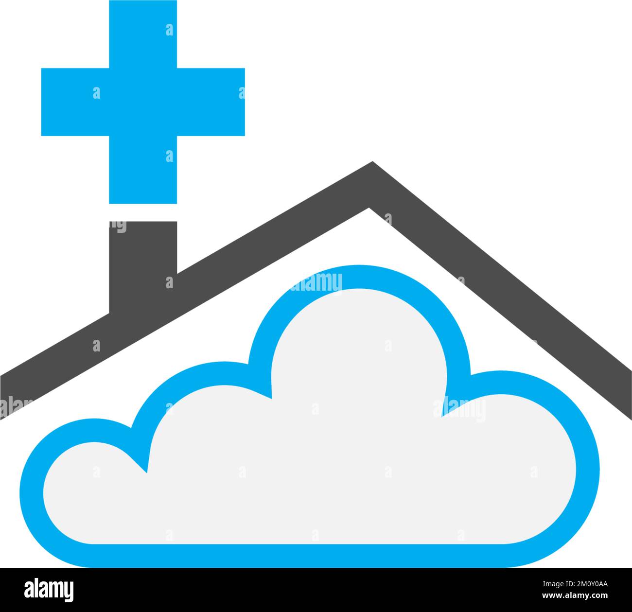 A digital illustration of a creative blue medical brand logo design for ...