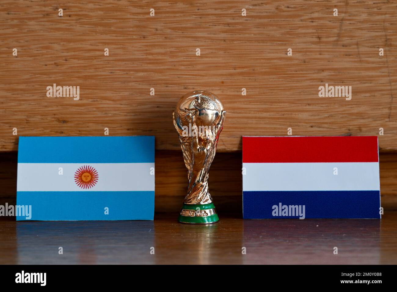 December 7, 2022, Doha, Qatar. Flags of the Fifa World Cup quarter ...