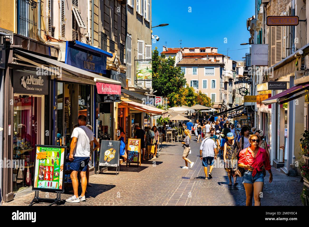 Antibes, France - August 4, 2022: Rue de la Republique street in ...