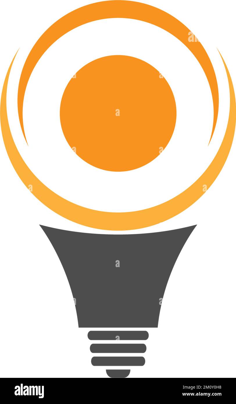 A digital illustration of a creative lightbulb brand logo design for ...