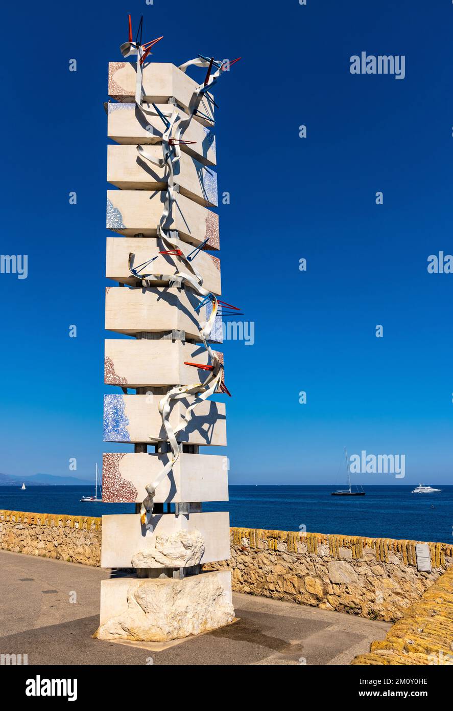 Antibes, France - August 4, 2022: La Colonne a La Mer art installation ...