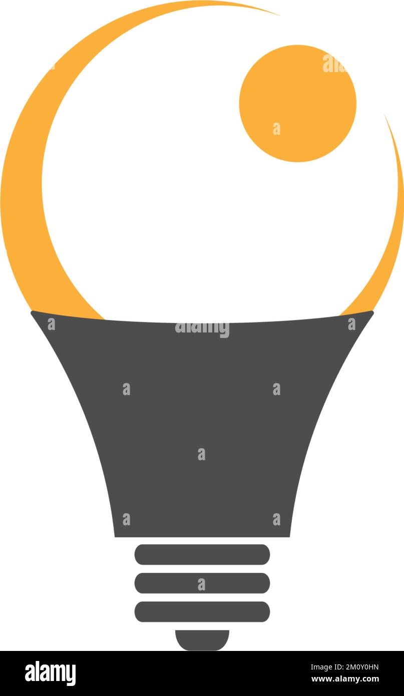 A digital illustration of a creative lightbulb brand logo design for ...