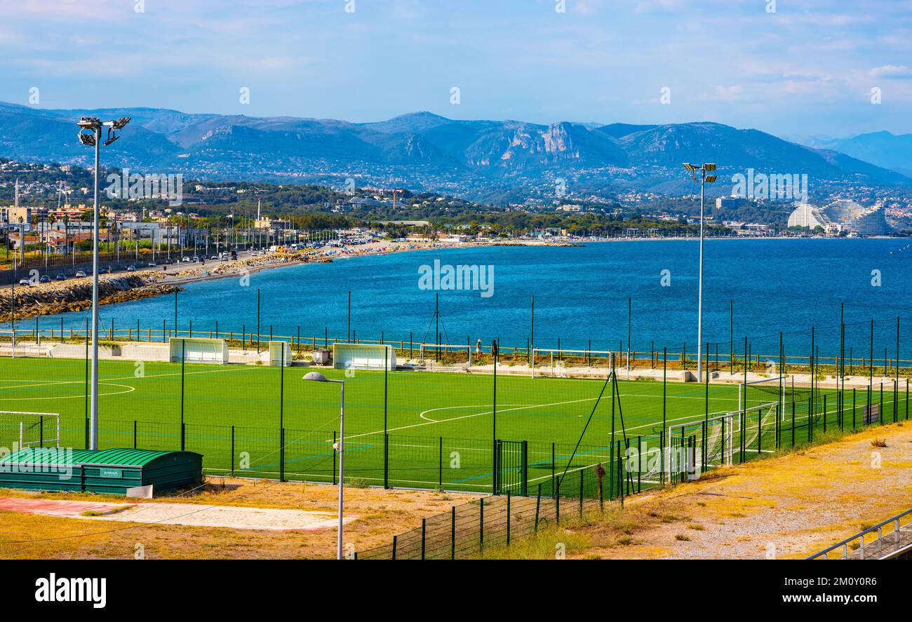 Antibes, France - August 4, 2022: Stade du Fort Carre stadium, tribunes ...