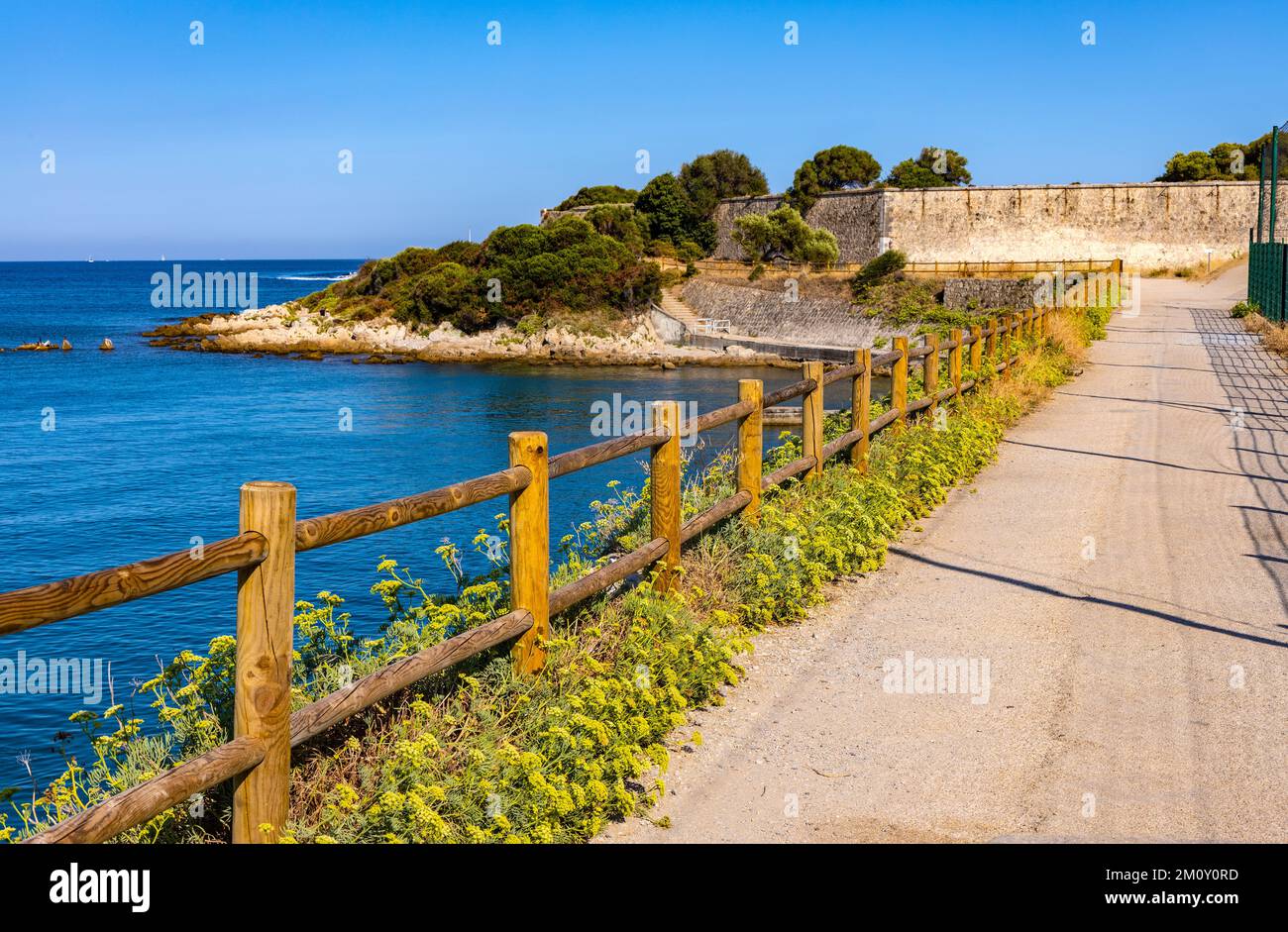 Antibes, France - August 4, 2022: Panoramic view of French Rivera rocky ...