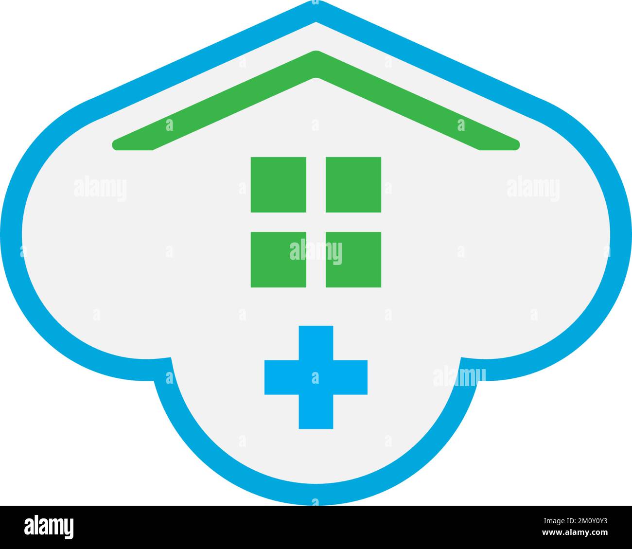 A digital illustration of a creative blue green medical brand logo ...