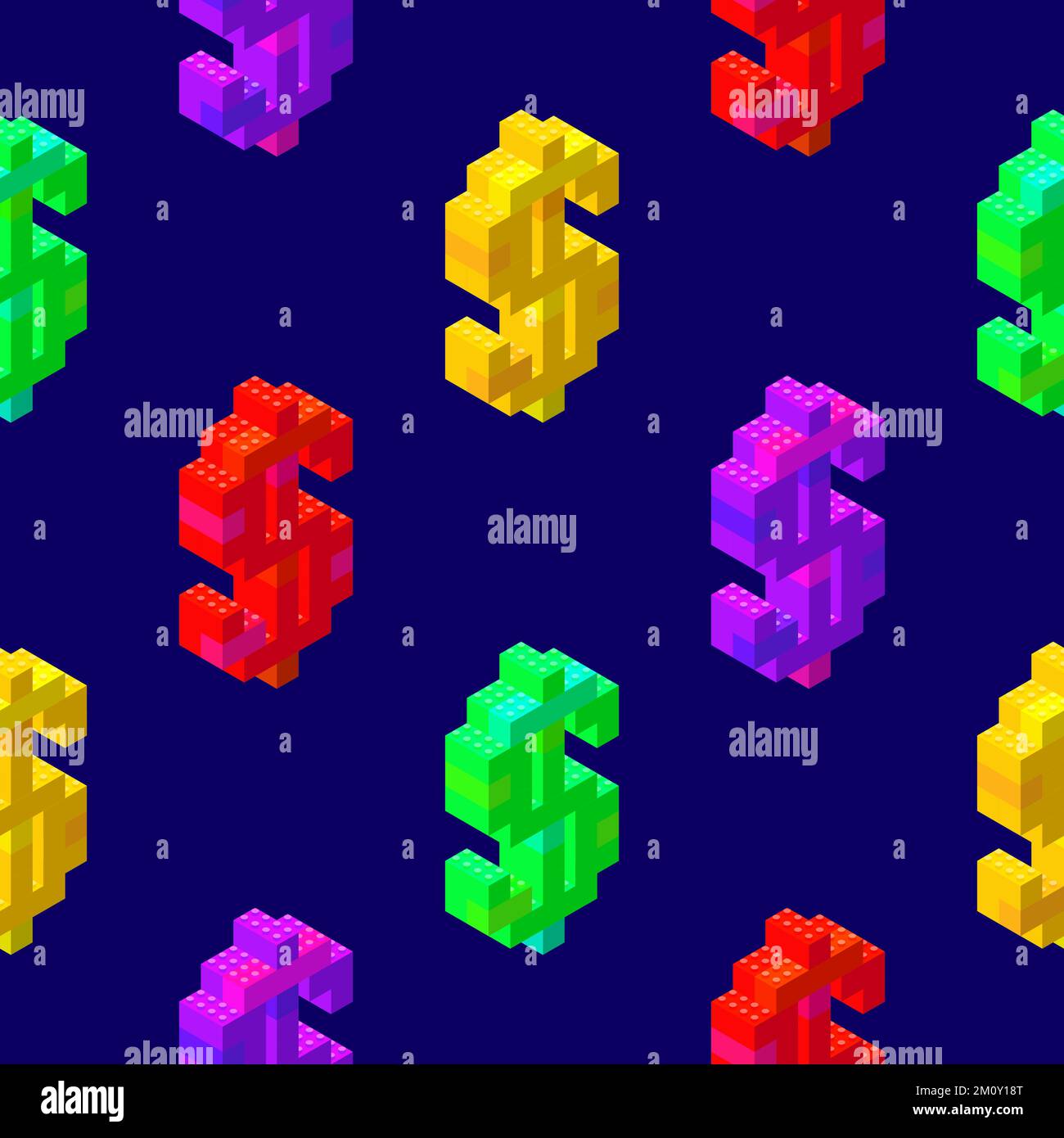 Bright beautiful pattern of dollar icons. Vector clipart Stock Vector ...