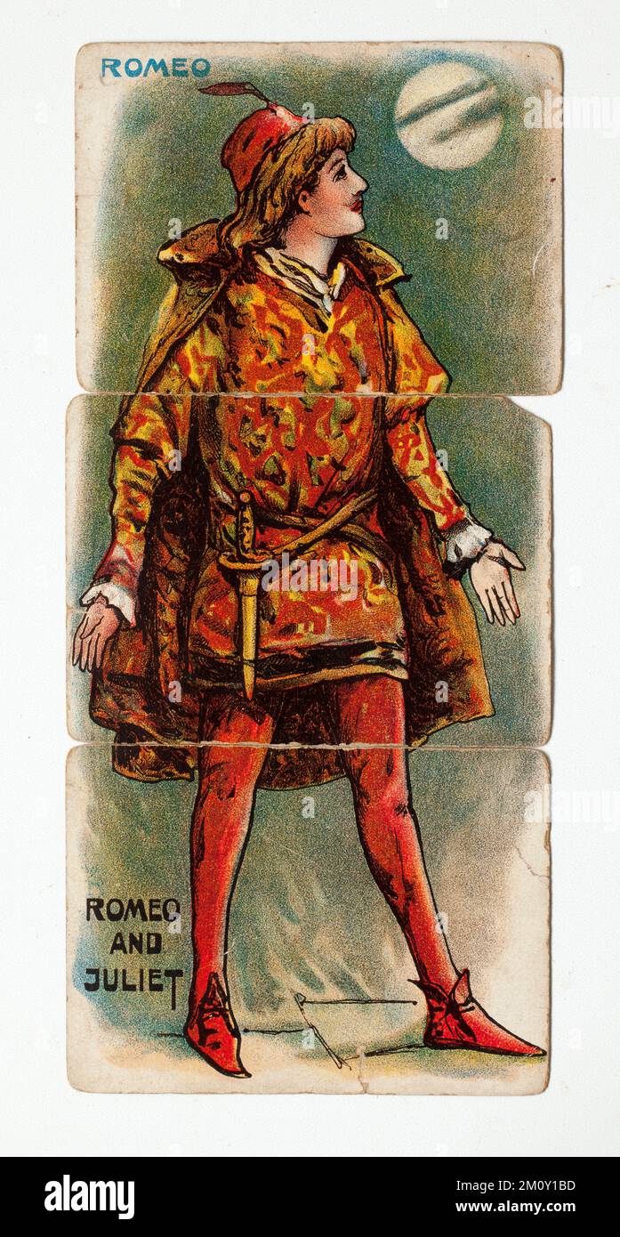 Vintage Playing Card Illustration of Shakespeares Romeo from Romeo and ...