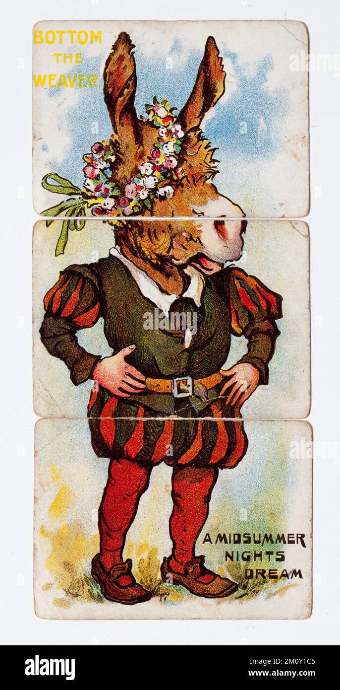 Vintage Playing Card Illustration of Shakespeares Bottom from A ...