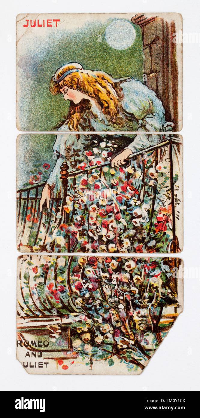 Vintage Playing Card Illustration of Shakespeares Juliet from Romeo and ...