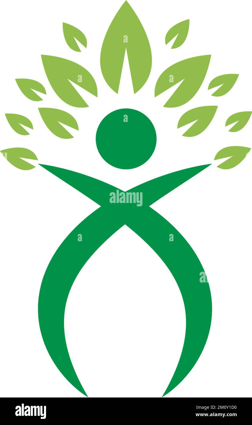 A digital illustration of a creative human environmental brand logo ...