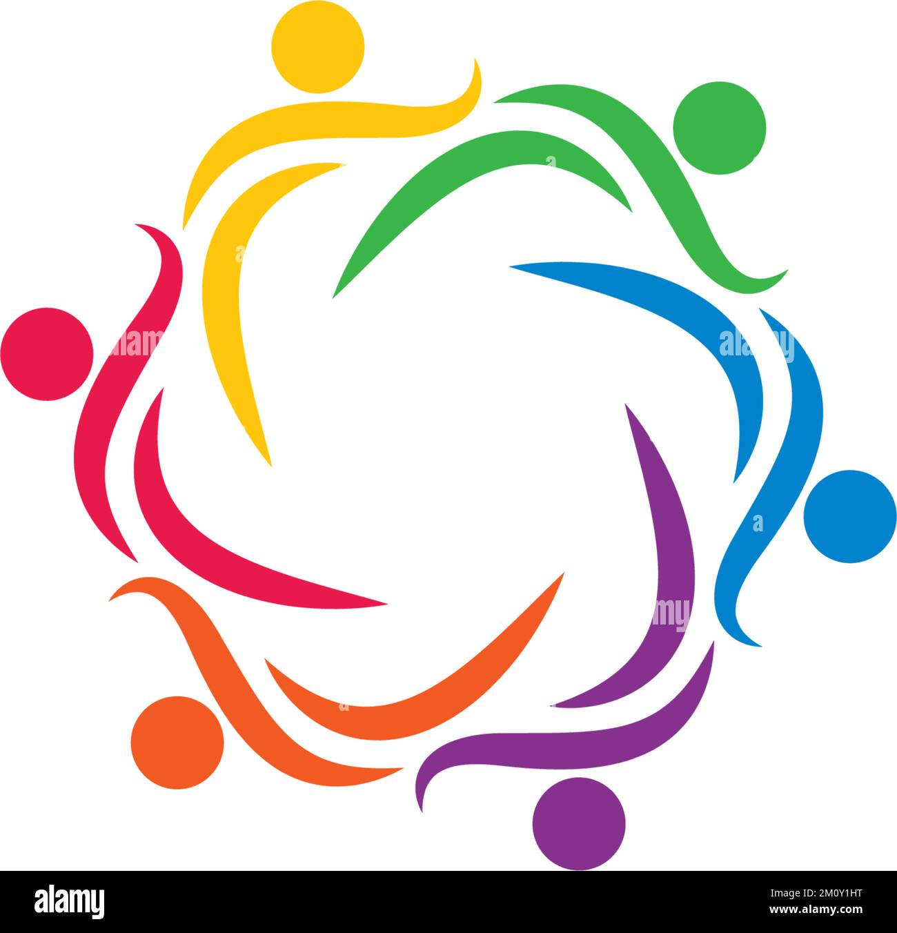 A digital illustration of a creative colorful human connection team ...