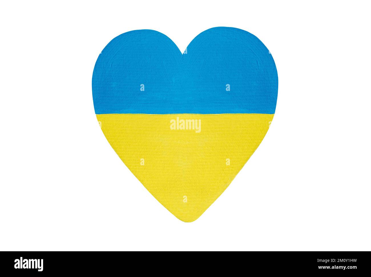 Hand drawn painted heart in yellow and blue. Pray for Ukraine. Peace to ...