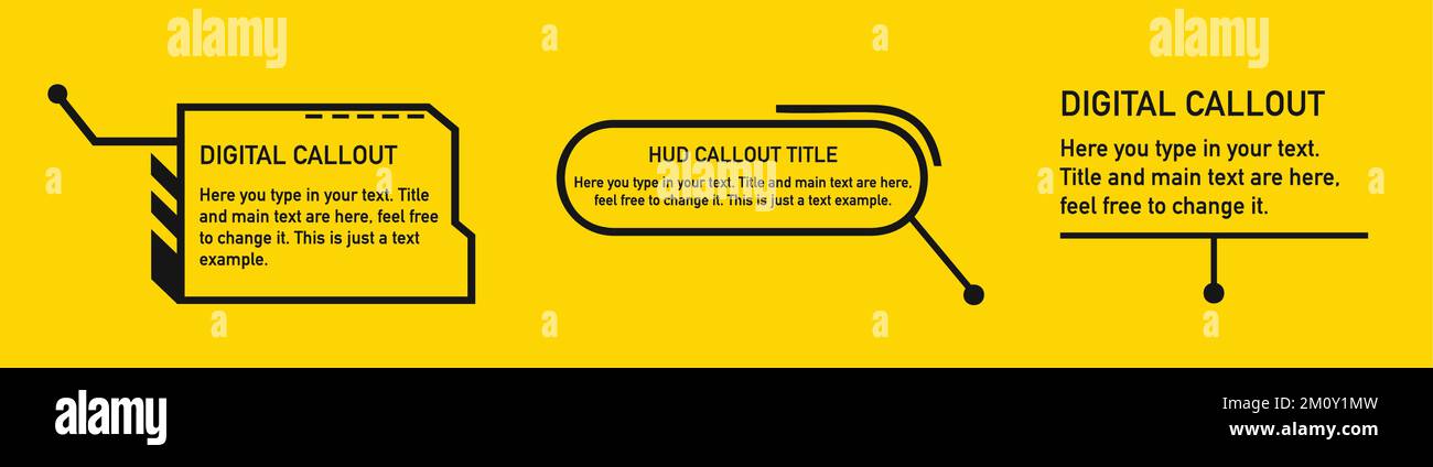 Callouts titles in HUD style.Box bars and modern digital info boxes ...