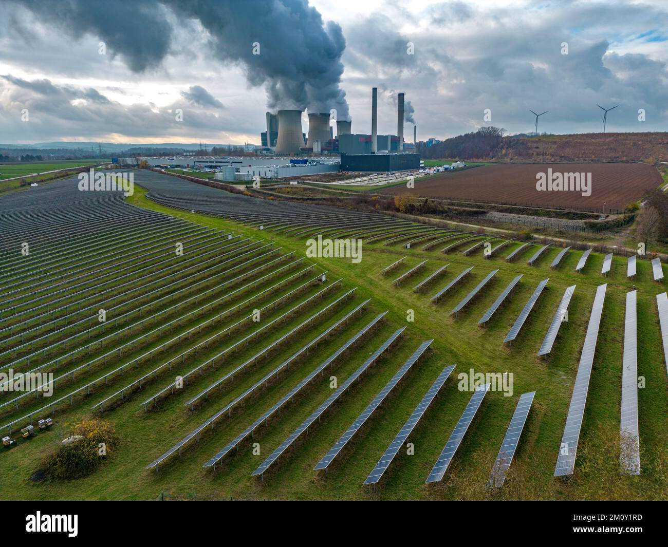 Solarpark Inden, a photovoltaic park in Inden, at the Weisweiler ...