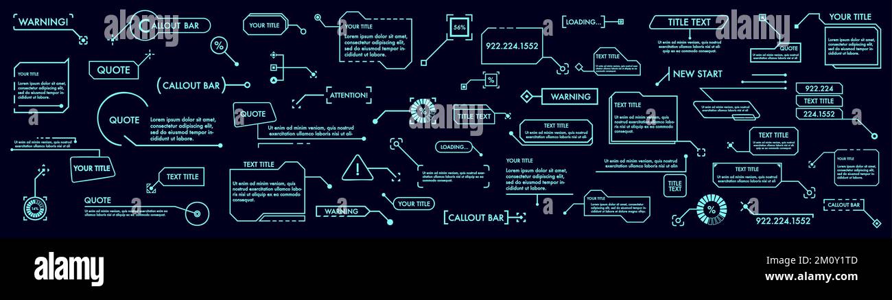 Digital callouts, titles frame text. Set of templates, modern banners ...