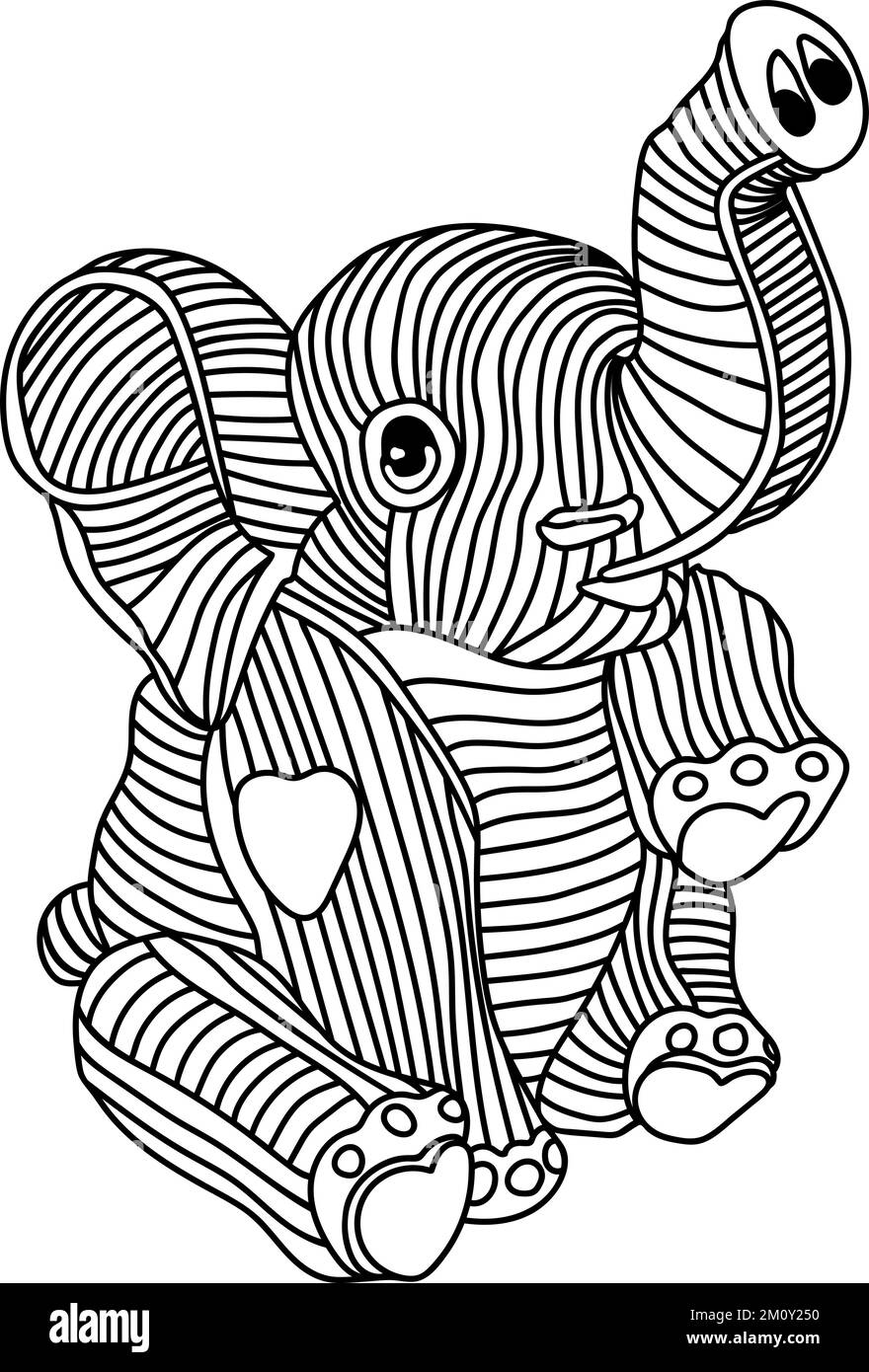 Elephant vector line art illustration Stock Vector Image & Art - Alamy