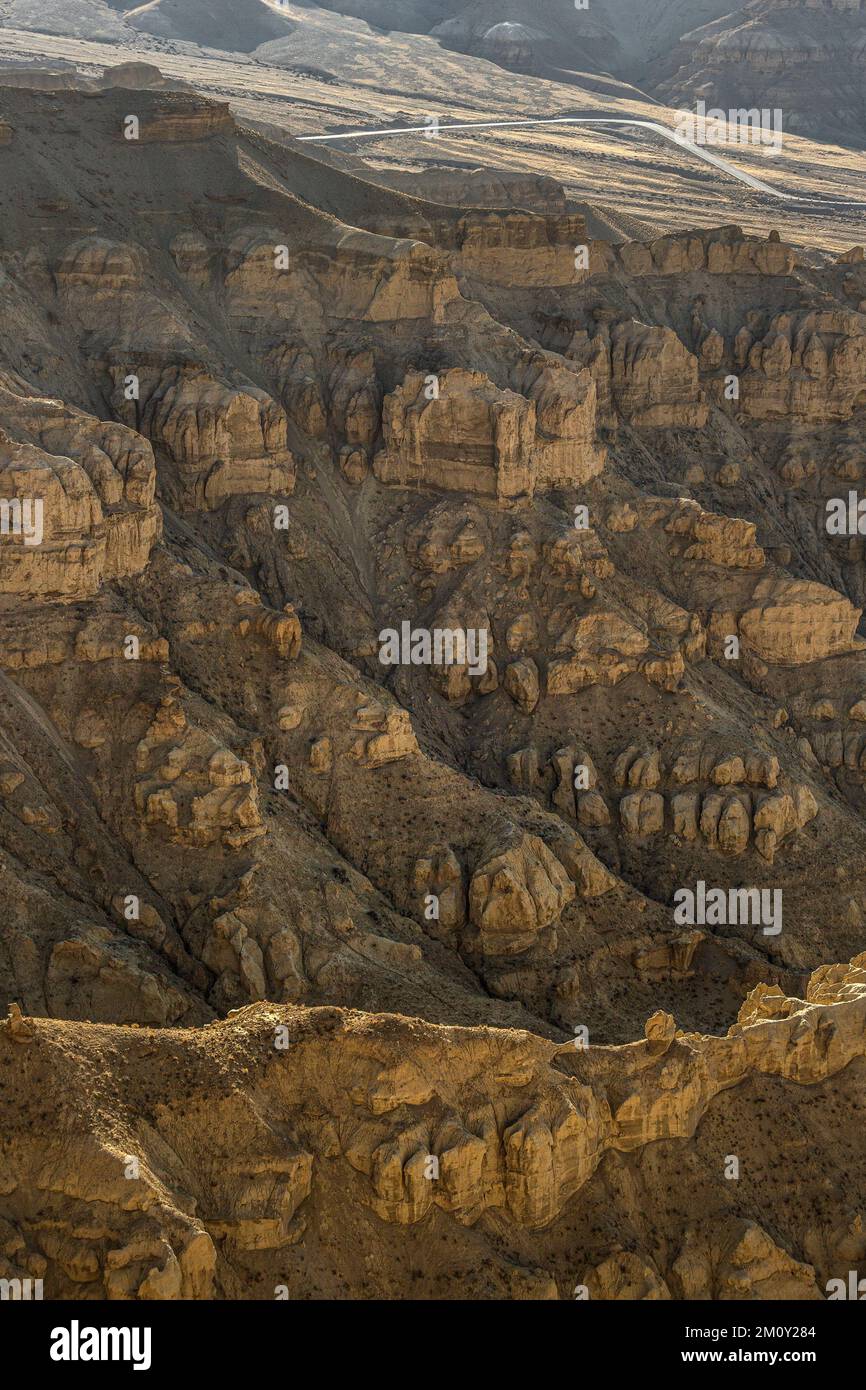 An aerial view of forest landforms and stone formations in Zada County ...