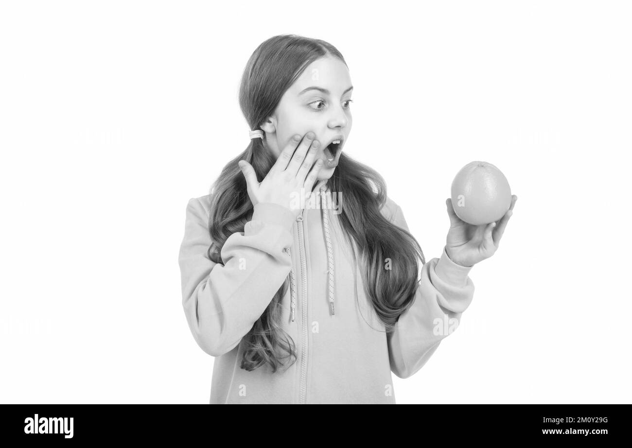 child eating healthy food. childhood health. citrus fruits. natural ...