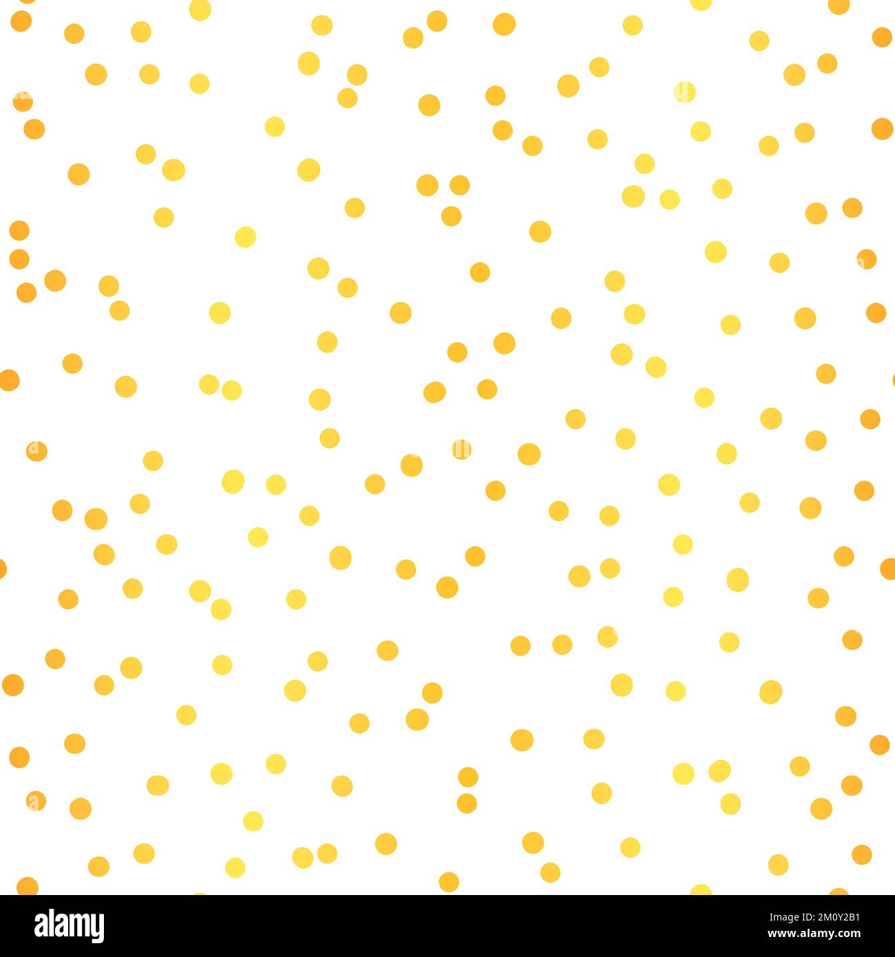 Gold confetti glitter polka dot vector background seamless pattern ...
