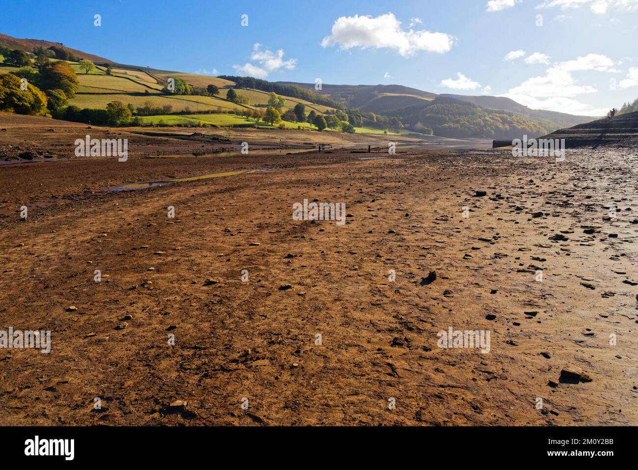 Dry Derwent valley reservoir Stock Photo - Alamy