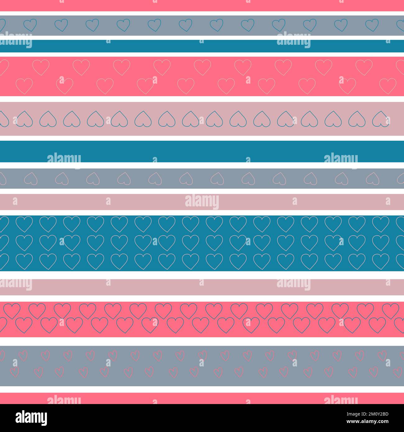 Hearts on stripes colorful vector seamless pattern Stock Vector Image ...