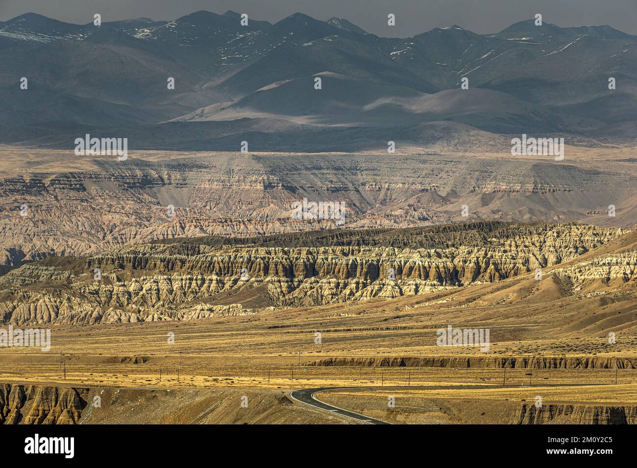 An aerial view of forest landforms and stone formations in Zada County ...