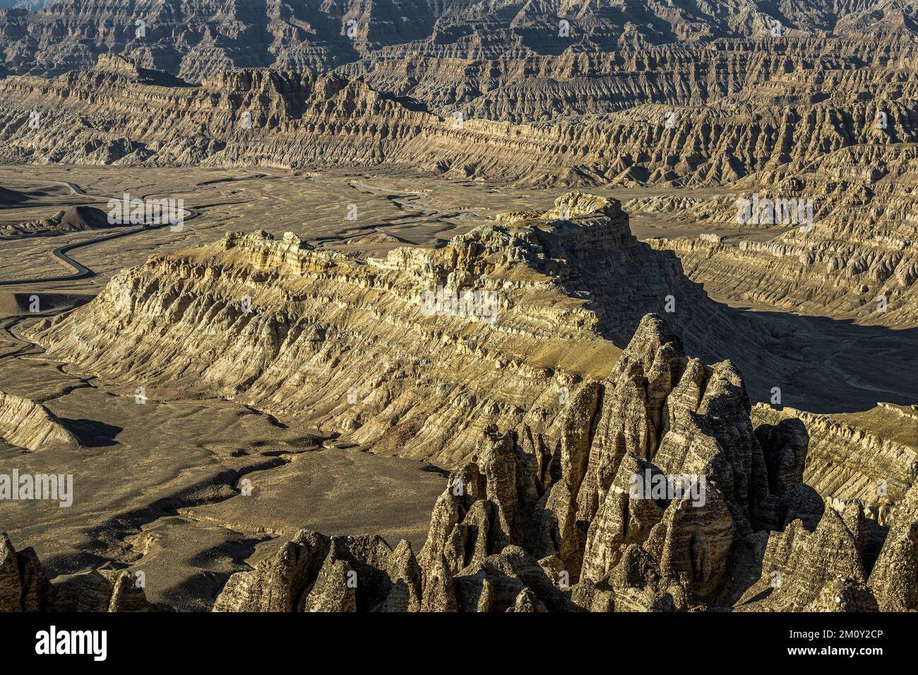 An aerial view of forest landforms and stone formations in Zada County ...