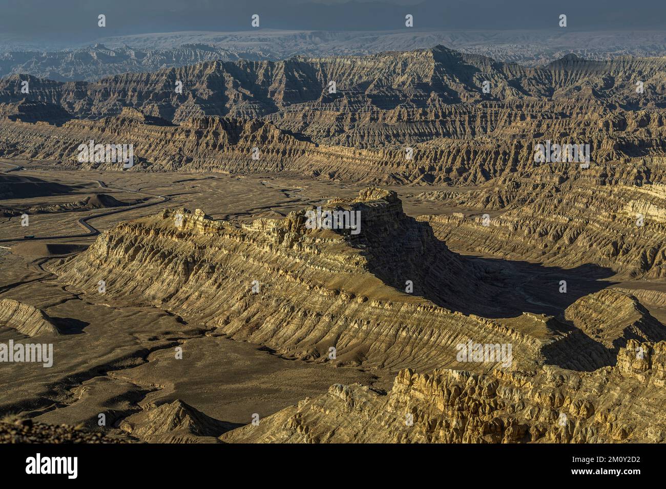 An aerial view of forest landforms and stone formations in Zada County ...