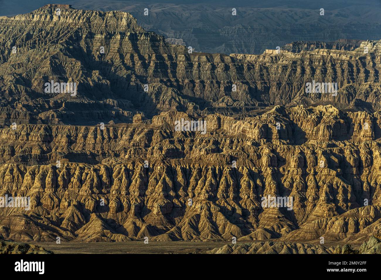 An aerial view of forest landforms and stone formations in Zada County ...