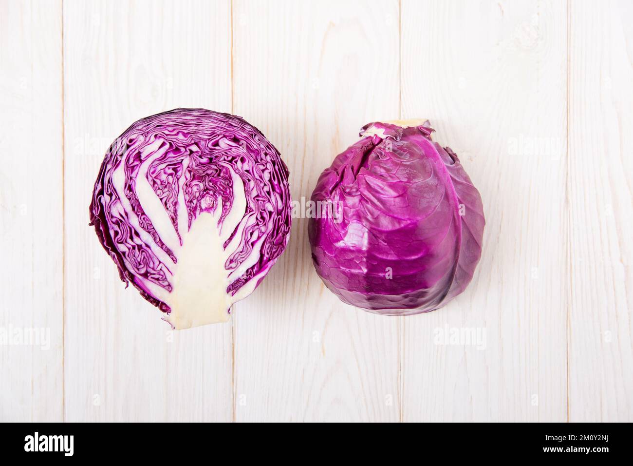 Fresh red cabbage.wooden table background.top view.food concept ...