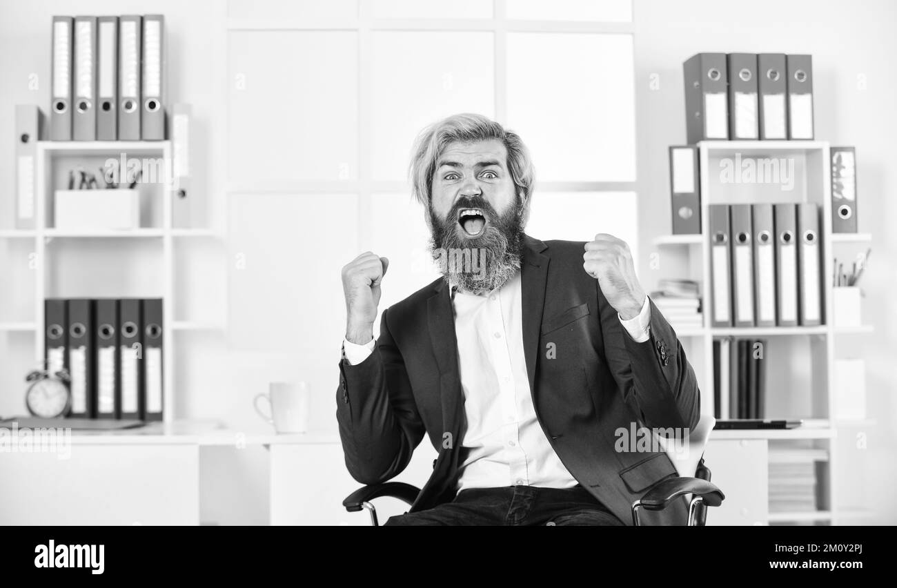 Lucky man. Business success. Making great decisions. Identifying ...