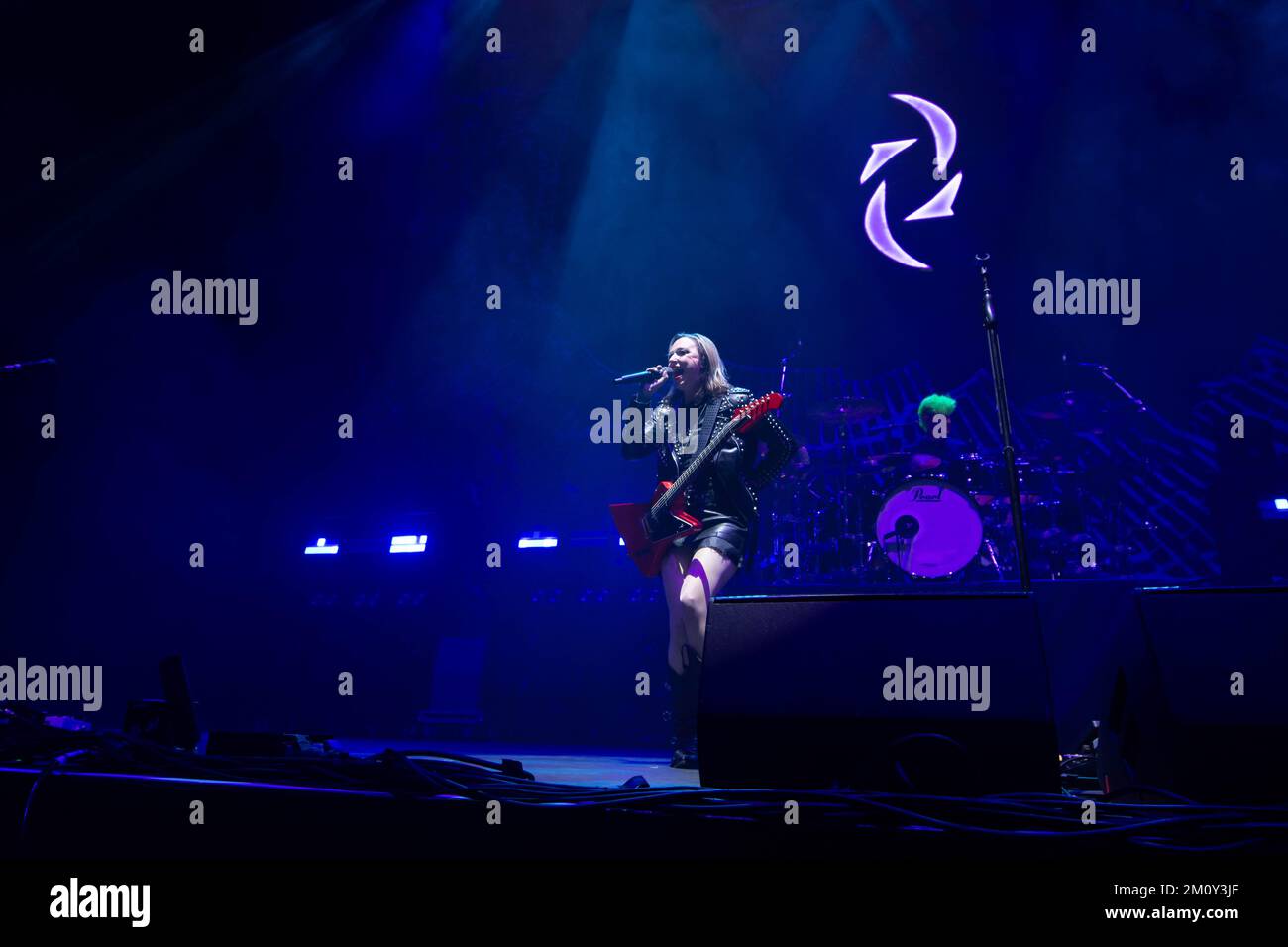 Lzzy Hale of Halestorm performing at the OVO Hydro in Glasgow on the ...