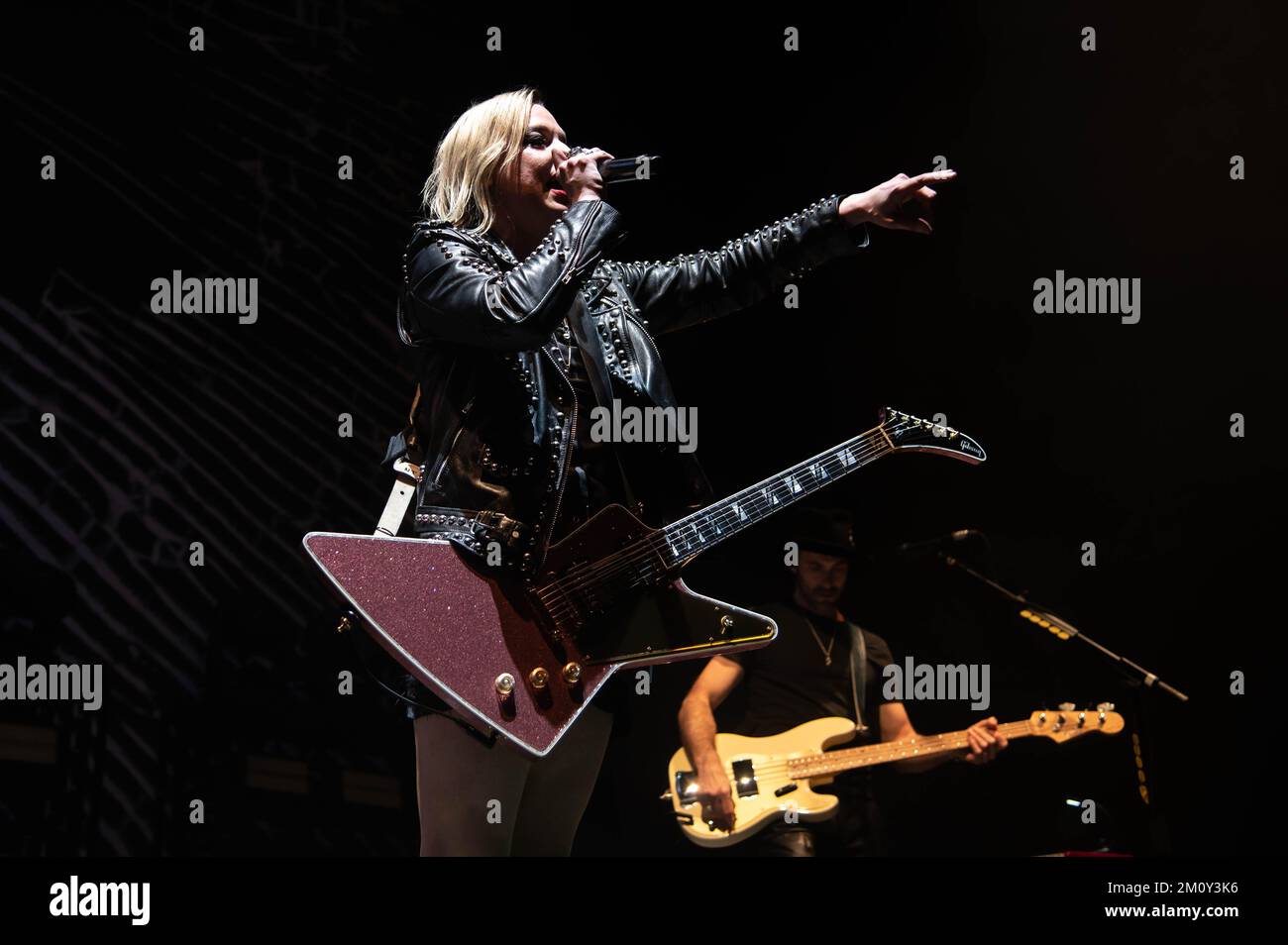 Lzzy Hale of Halestorm performing at the OVO Hydro in Glasgow on the ...