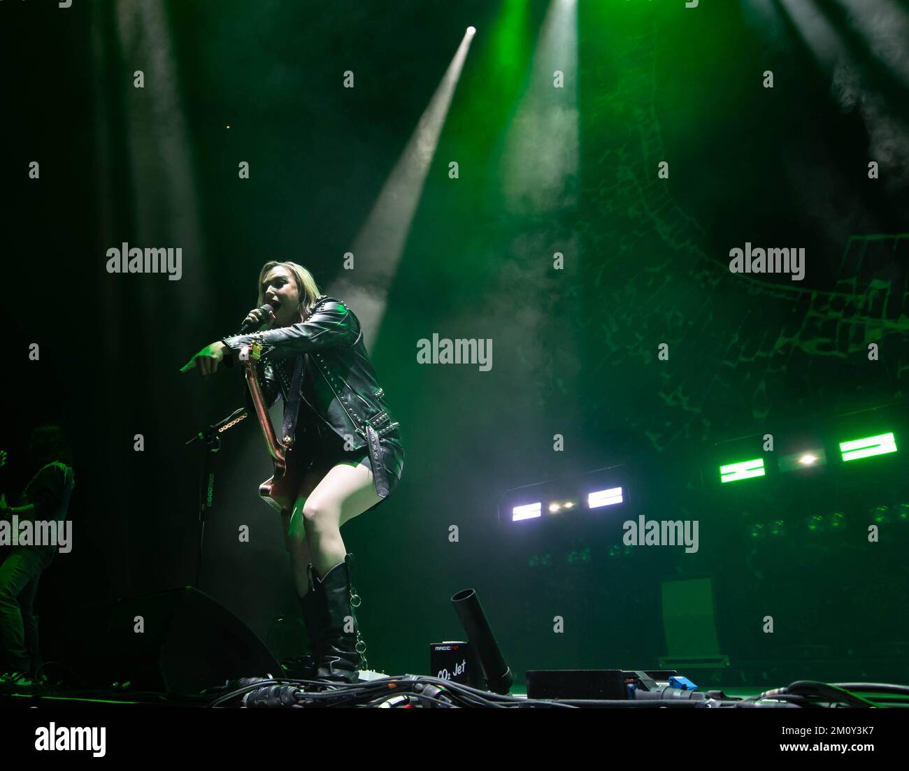 Lzzy Hale of Halestorm performing at the OVO Hydro in Glasgow on the ...