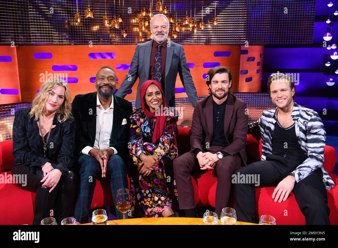 EDITORIAL USE ONLY (left to right) Kate Winslet, Lenny Henry, Nadiya Hussain, Jack Whitehall ...