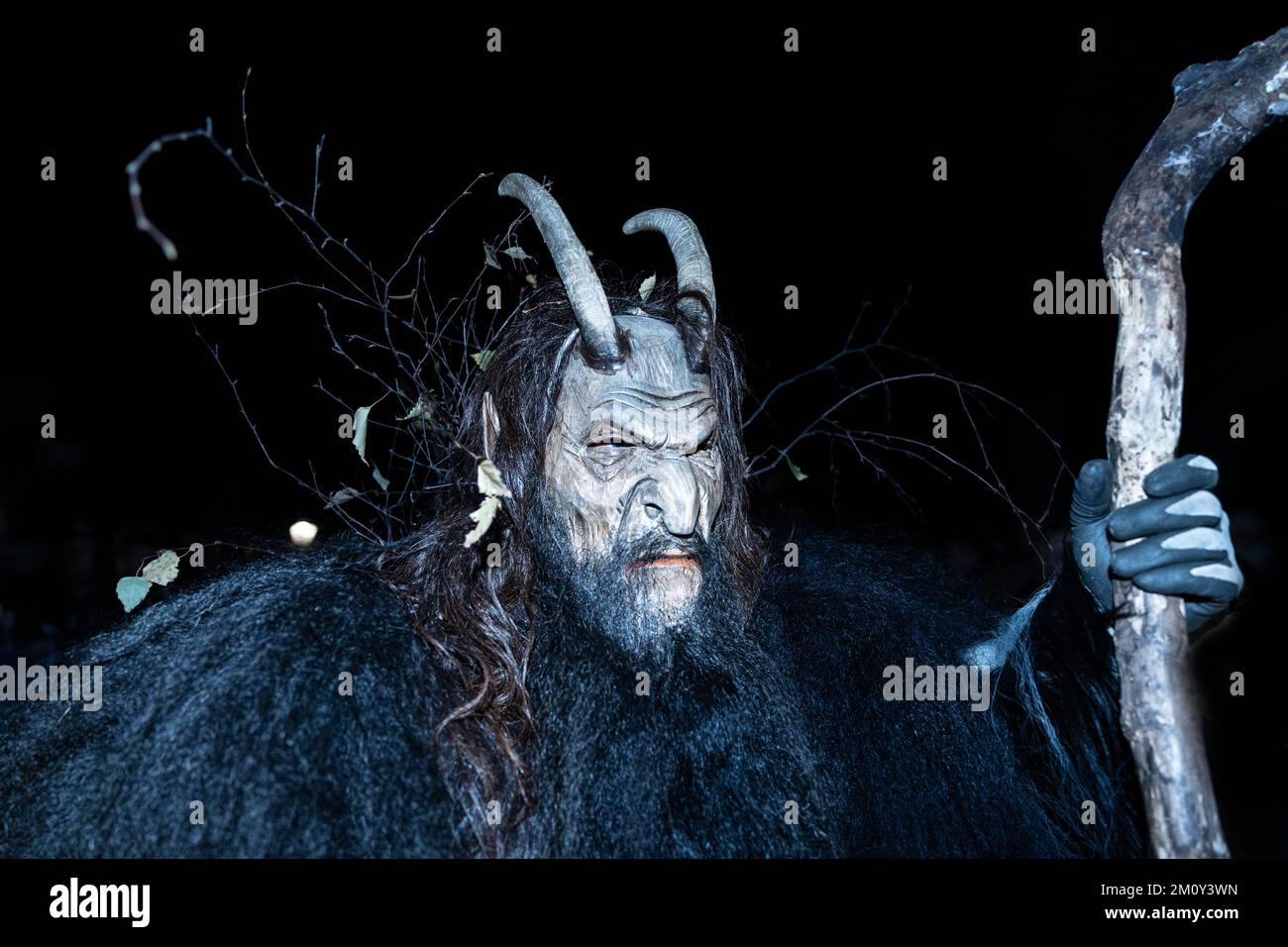 Christmas devil, krampus, the character of a fairy tale procession in ...