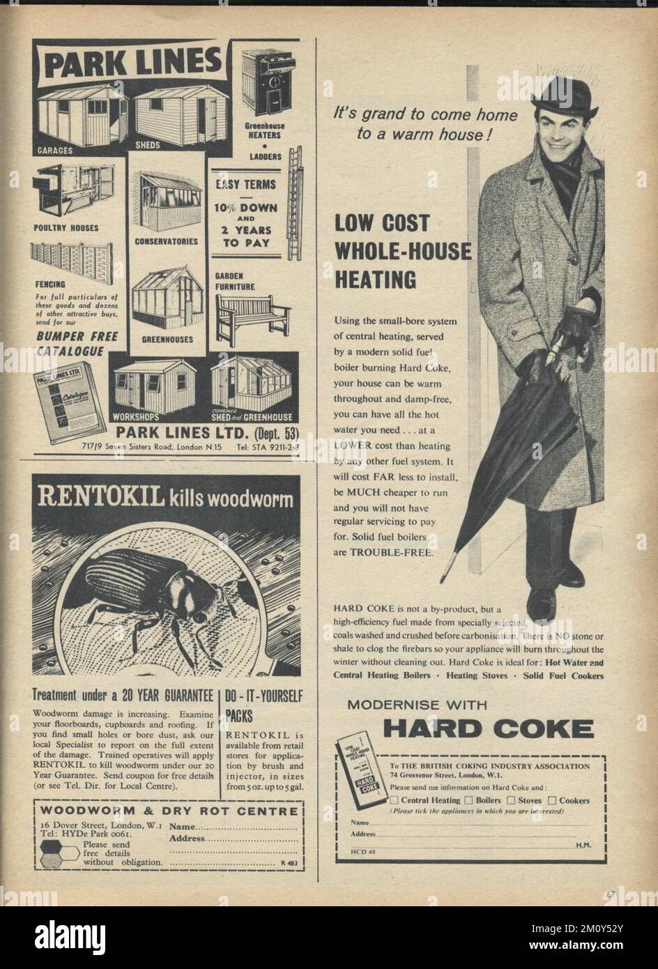 Vintage advertising for sheds and greenhouses hi-res stock photography ...
