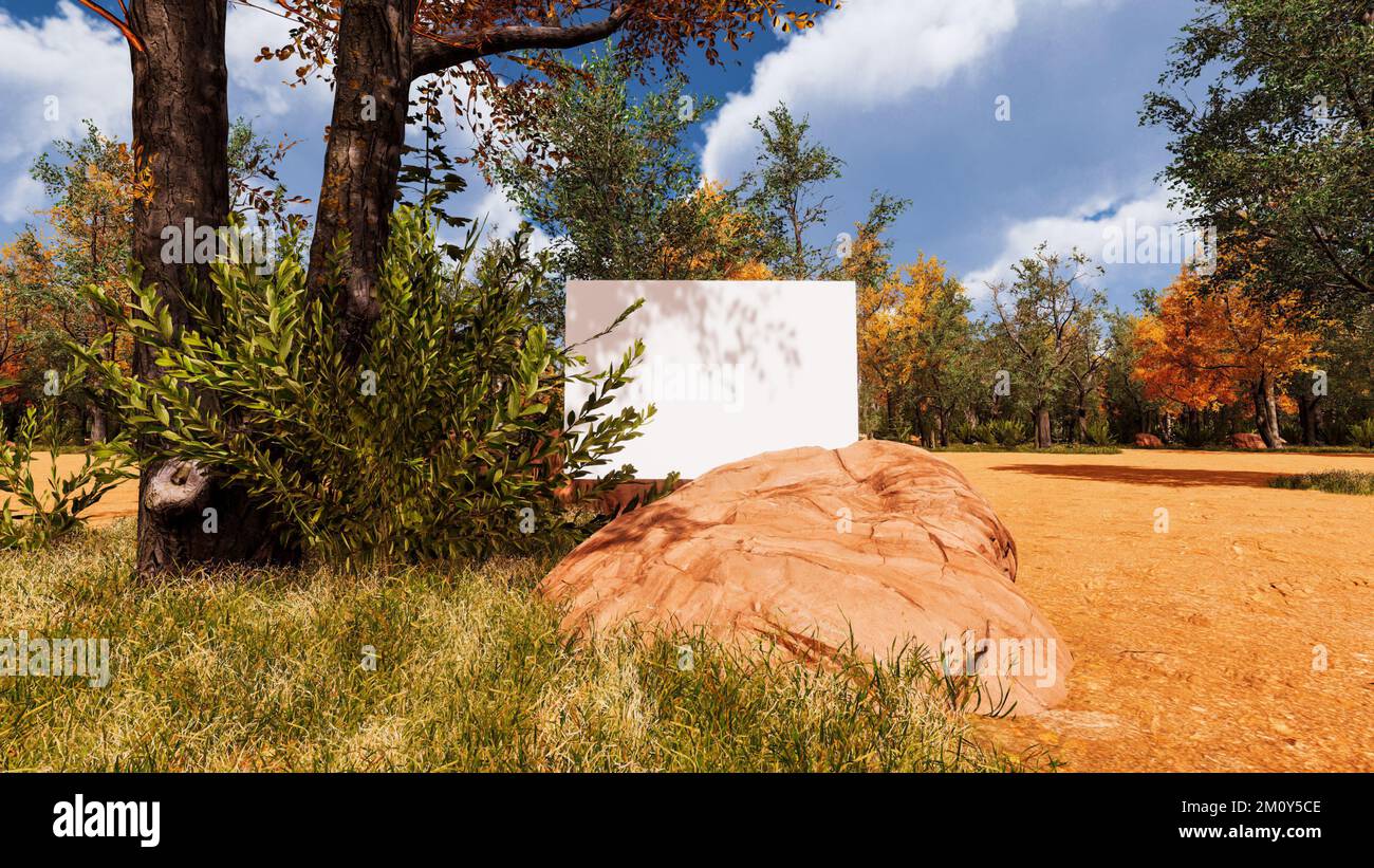 3D render mock up with environmental background canva Stock Photo - Alamy