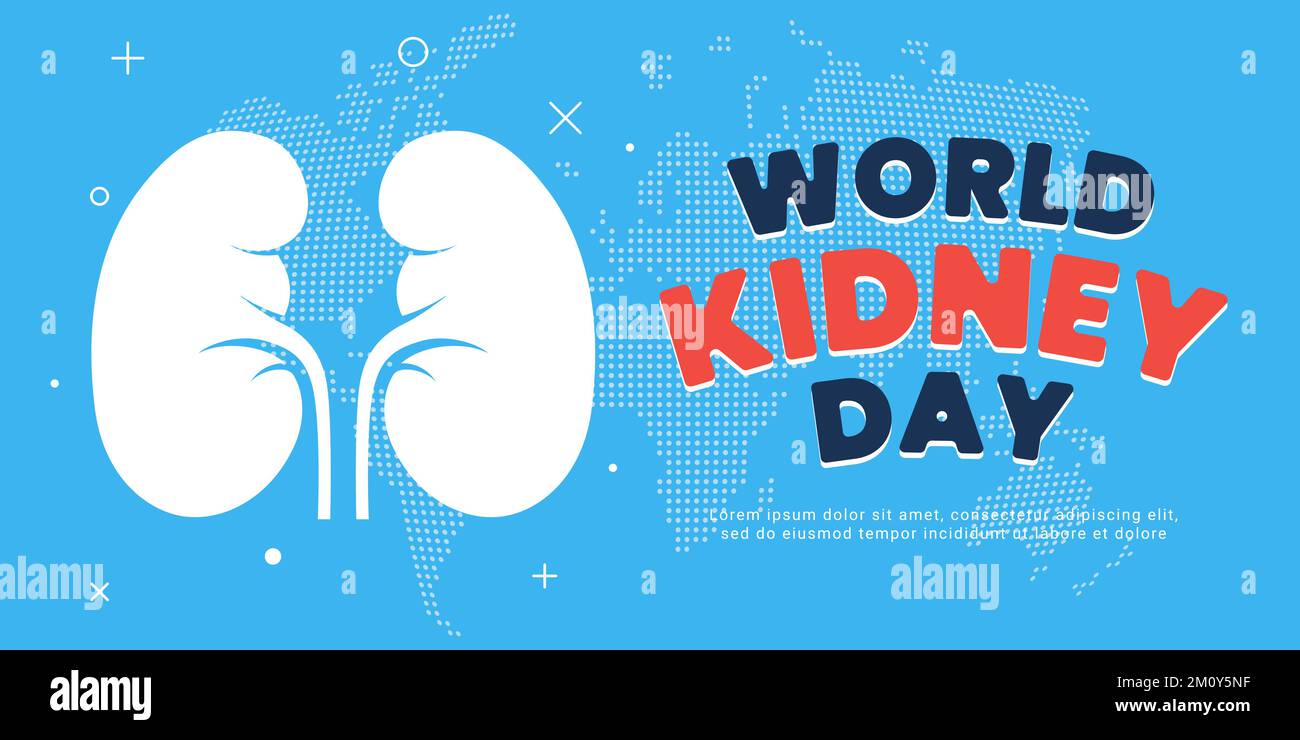World kidney day horizontal poster. International human healthy kidneys ...