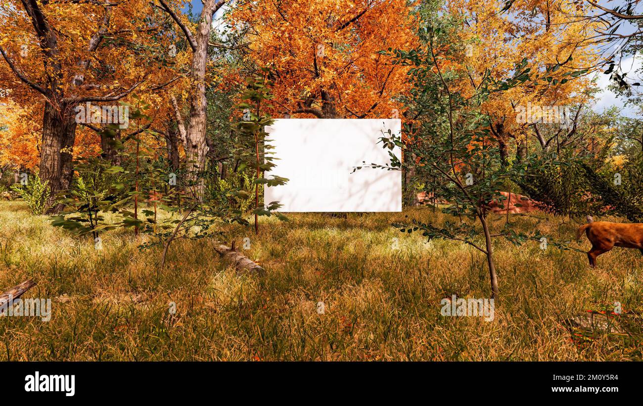 3D render mock up with environmental background canva Stock Photo - Alamy