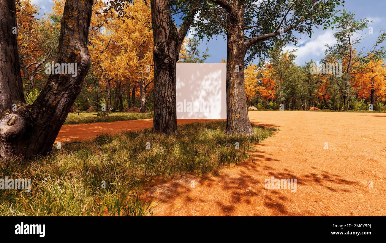 3D render mock up with environmental background canva Stock Photo - Alamy