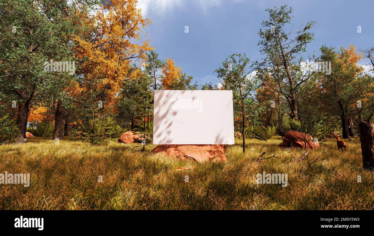 3D render mock up with environmental background canva Stock Photo - Alamy