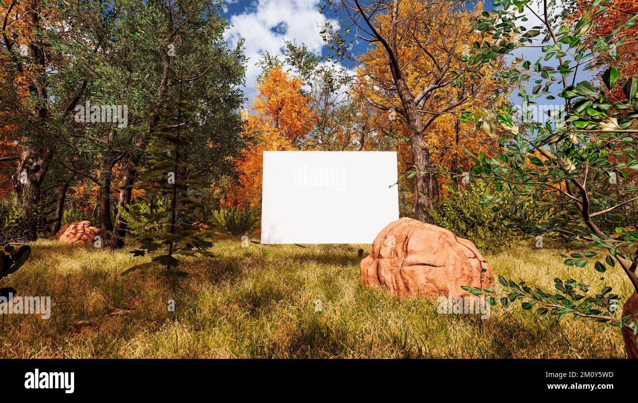 3D render mock up with environmental background canva Stock Photo - Alamy