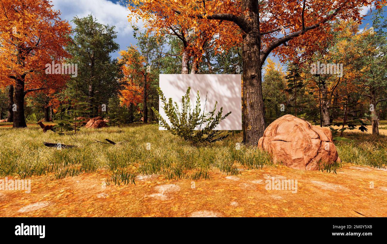3D render mock up with environmental background canva Stock Photo - Alamy