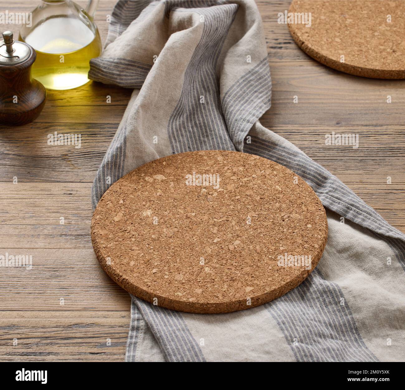 wooden rustic kitchen table background Stock Photo - Alamy