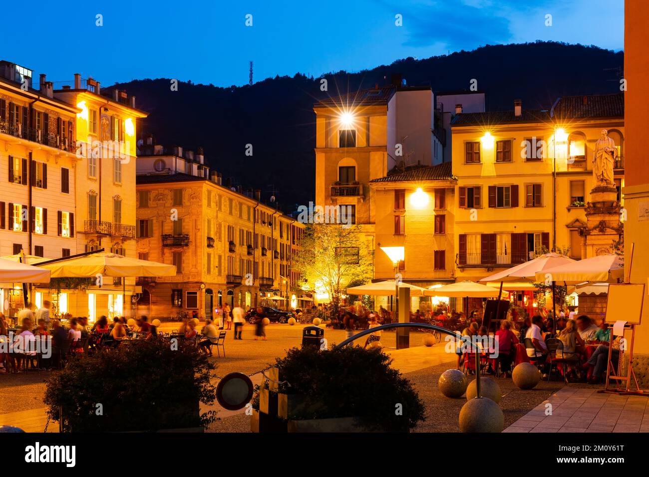 Night view of Italian city of Como Stock Photo - Alamy