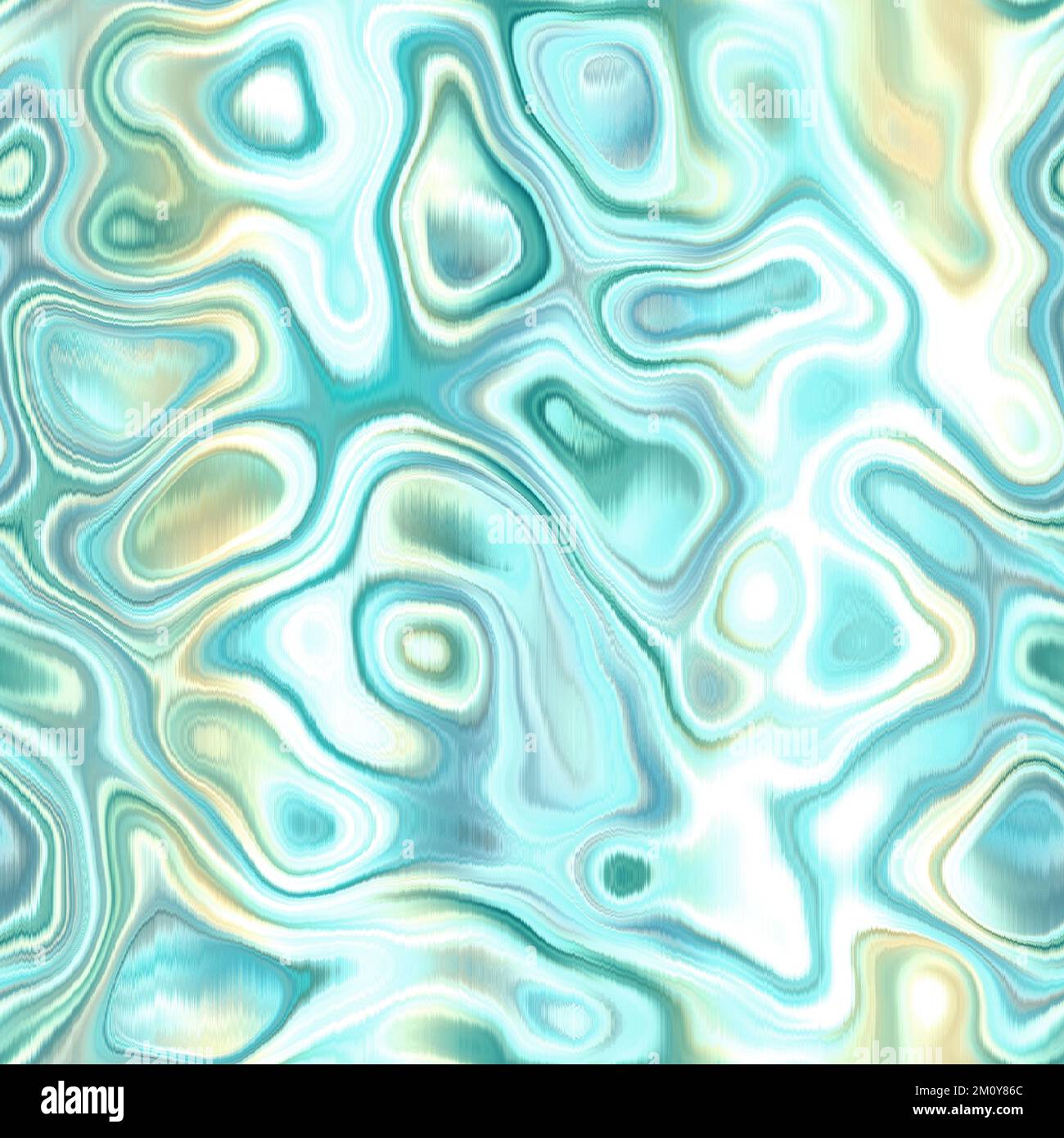 Washed teal wavy blur water reflection melange seamless pattern ...