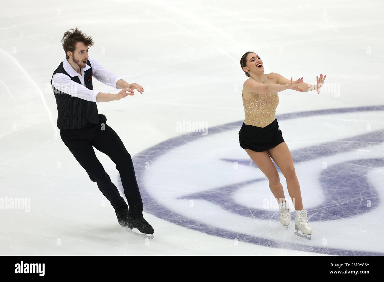 Turin, Italy, 8th December 2022. Sara Conti and Niccolo Macci of Italy ...