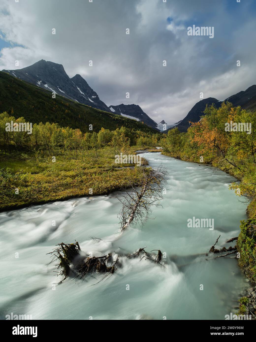 River from Steindalsbreen in Steindalen, Lyngen Alps, Norway Stock ...