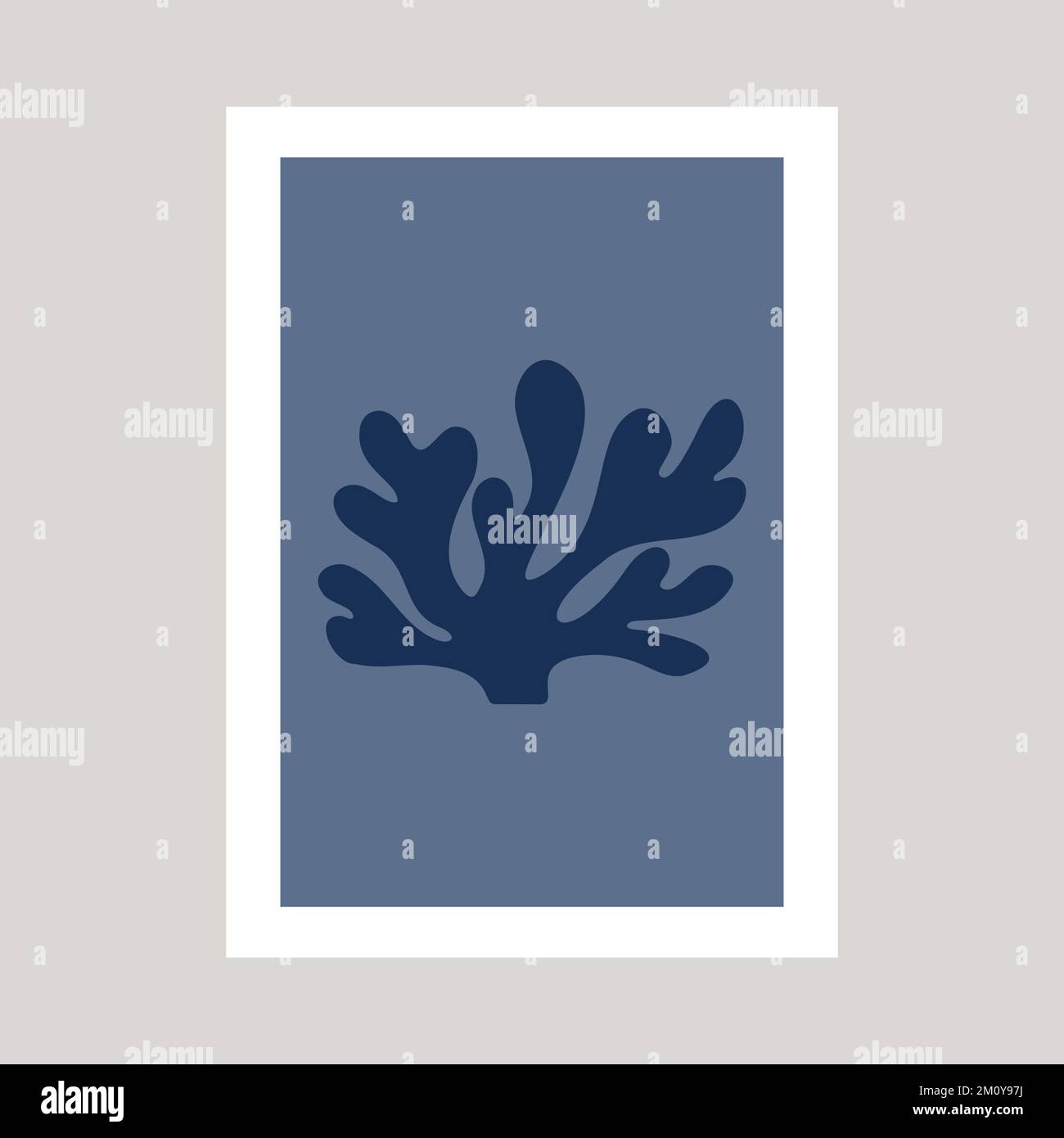 One blue coral. Vertical abstract poster Stock Vector Image & Art - Alamy